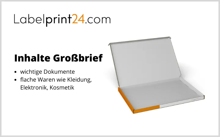 Das wichtigste zum Großbrief: Größe, Gewicht und Porto | Labelprint24